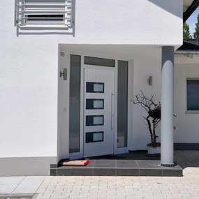 Vchodové dveře bílé 100 x 200 cm hliník a PVC 3157062