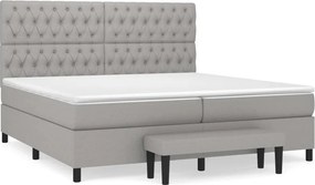 Box spring postel s matrací světle šedá 200 x 200 cm textil 3136861