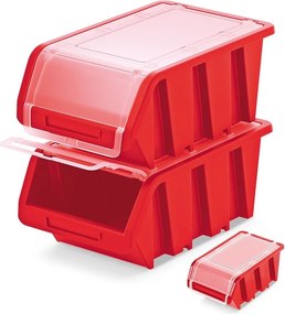 Úložný box uzavíratelný 49 × 29,8 × 21 cm, červená