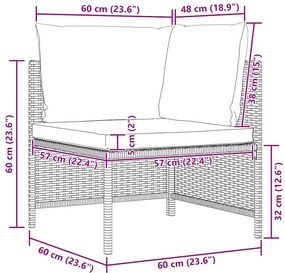 vidaXL Marketos 3místná zahradní pohovka s poduškami šedá polyratan