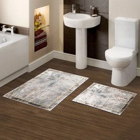 Šedo-hnědé koupelnové předložky v sadě 2 ks 60x100 cm – Foutastic