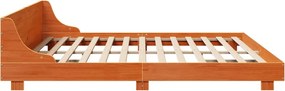 Postel bez matrace voskově hnědá 200 x 200 cm masivní borovice 3302269