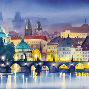 XXXLutz OBRAZ NA PLÁTNĚ PRAHA, města, 55/55/3 cm Euroart - Obrazy na plátně - 0057210889