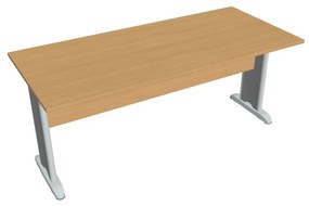 Stůl jednací rovný 180 cm - Hobis Cross CJ 1800 Dekor stolové desky: buk, Dekor lamino podnože: buk, Barva nohou: Stříbrná