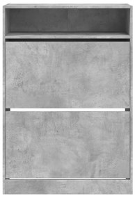 Botník se 2 výklopnými zásuvkami betonově šedý 80 x 34 x 116 cm - Default Title