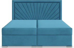 Manželská postel VICENZA Velvet 160×200 cm modrá