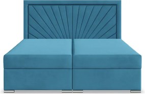 Manželská postel VICENZA Velvet 160×200 cm modrá