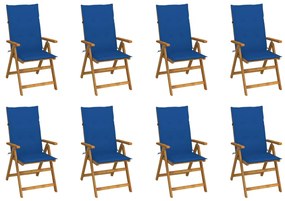 Skládací zahradní židle s poduškami 8 ks masivní akácie,  3075064