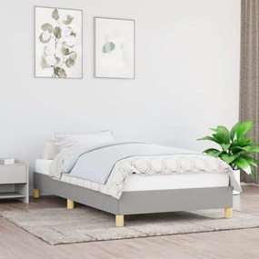 Rám postele světle šedý 100x200 cm textil - Default Title