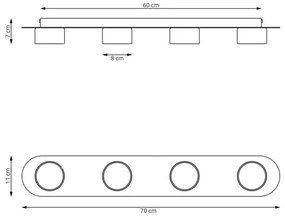 Stropní svítidlo DIAZ 4xGX53/12W/230V černá