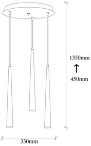 Závěsný LED lustr Ugur III černý