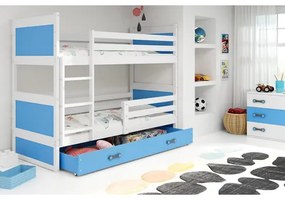 Dětská patrová postel RICO 190x80 cm Modrá Borovice