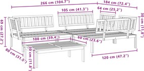 4dílná zahradní paletová sedací souprava masivní akáciové dřevo 3209434