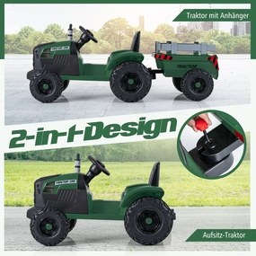 Costway 24 V Dětský elektrický traktor s přívěsem elektrické vozidlo