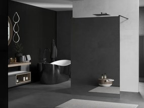 Mexen Kioto, sprchová zástěna Walk-In 120 x 200 cm, 8mm sklo vzor zrcadlo, grafitový profil, 800-120-002-95-50
