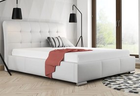 Expedo Čalouněná postel BERAM + matrace DE LUX, 200x200, šedá ekokůže - madryt 190