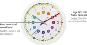 Hama Easy Learning / dětské nástěnné hodiny / průměr 30 cm / tichý cho