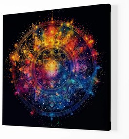 Obraz na plátně - Mandala Zářivá seance FeelHappy.cz Velikost obrazu: 80 x 80 cm
