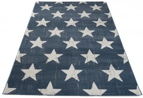 Moderní kusový koberec CAN 18209/091 Hvězdy modrý Rozměr: 200x290 cm