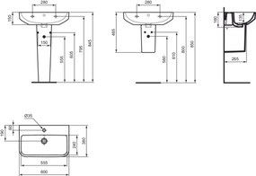 Ideal Standard i.life S - Umyvadlo 600x380 mm, bílá T458301