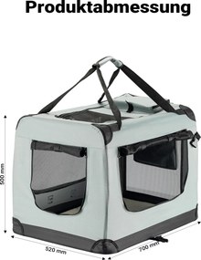 Přepravní box fudajo – 70 × 52 × 50 cm, šedá (63351)