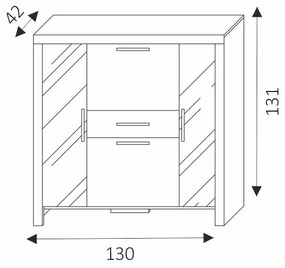 Vitrína Cep 7, bílý mat