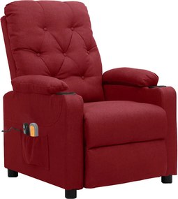 Elektrické masážní křeslo vínové textil 3098854