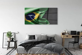 akrylový obraz brazilská vlajka 140x70 cm