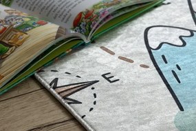 Dětský koberec protiskluzový BAMBINO 61590 krémový / modrý