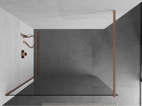 Mexen Kioto, sprchová zástěny typ Walk-In 155 x 200 cm, 8mm čiré sklo, měděný matný profil, 800-155-101-65-00