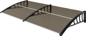 Outsunny Ochranný Slunečník 200x96 cm Exteriérový Kryt pro Dveře a Okna proti Slunci a Dešti s PP Polykarbonátovou Oporou Hnědá | Aosom