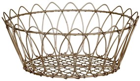 Mosazný antik kovový košík Fil de fer Basket - Ø 27*11 cm