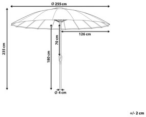 Zahradní slunečník ⌀ 2,55 m červený BAIA Beliani