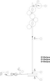 ONLI - Stojací lampa PALOMA 7xG9/10W/230V zlatá