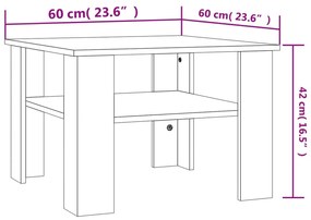 Konferenční stolek betonově šedý 60 x 60 x 42 cm dřevotříska - Default Title