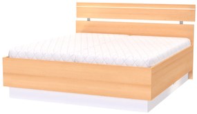 Dvoulůžková postel SMART L s úložným prostorem a LED, 180×200 cm Dekor: Buk