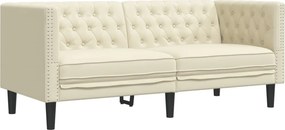 3dílná sedací souprava Chesterfield krémová umělá kůže 3209268