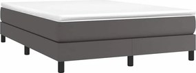 Rám postele s boxspringem šedá 140 x 190 cm umělá kůže 3120698