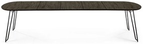 Černý jasanový rozkládací stůl Kave Home Milian 170-320x100 cm