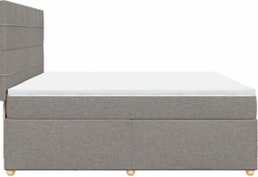 Box spring postel s matrací taupe 200x200 cm textil 3293691