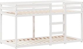 Patrová postel se střechou bílá 80x200 cm masivní borové dřevo 3282122