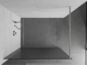 Mexen Kioto, sprchová zástěna Walk-In 100 x 200 cm, 8mm sklo s žebrovým vzorem, broušená ocel profil, 800-100-101-97-09