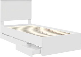 Rám postele se zásuvkou Bílá 90 x 200 cm Inženýrské dřevo 3411152