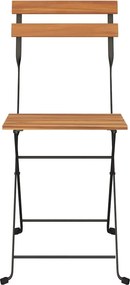 Skládací židle 4 ks, masivní dřevo, teak a ocel 319980