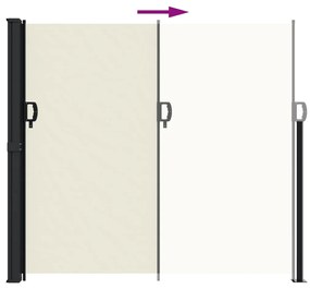 Zatahovací boční markýza krémová 180 x 600 cm,  4004535