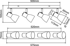 Brilliant 99867/75  Stropní bodové svítidlo DAINTREE bílé + DŘEVO