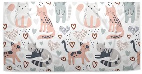 Sablio Ručník Malované kočičky - 70x140 cm