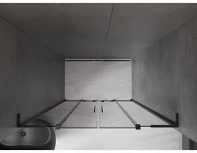 Mexen Velar L Duo, posuvné sprchové dveře do otvoru 160 cm, 8mm šedé sklo, černá matná, 871-160-003-42-70