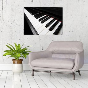 Skleněný obraz kláves piána (70x50 cm)