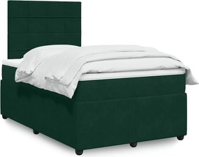 Box spring postel s matrací tmavě zelená 120x190 cm samet 3294589
